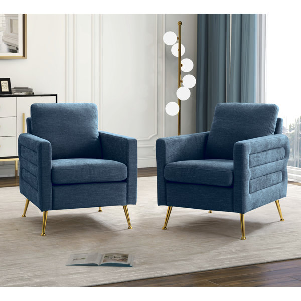 Everly Quinn Raquel 27.4" Wide Armchair with Metal Legs | Wayfair